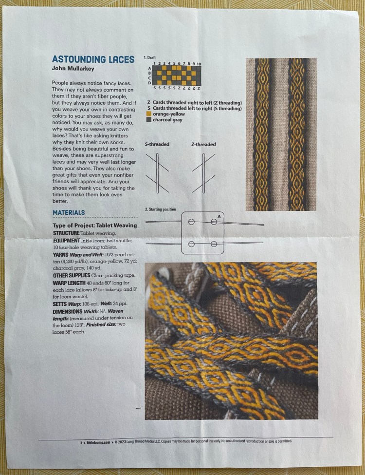 Tablet Woven Shoelaces – Yarns from the Lake